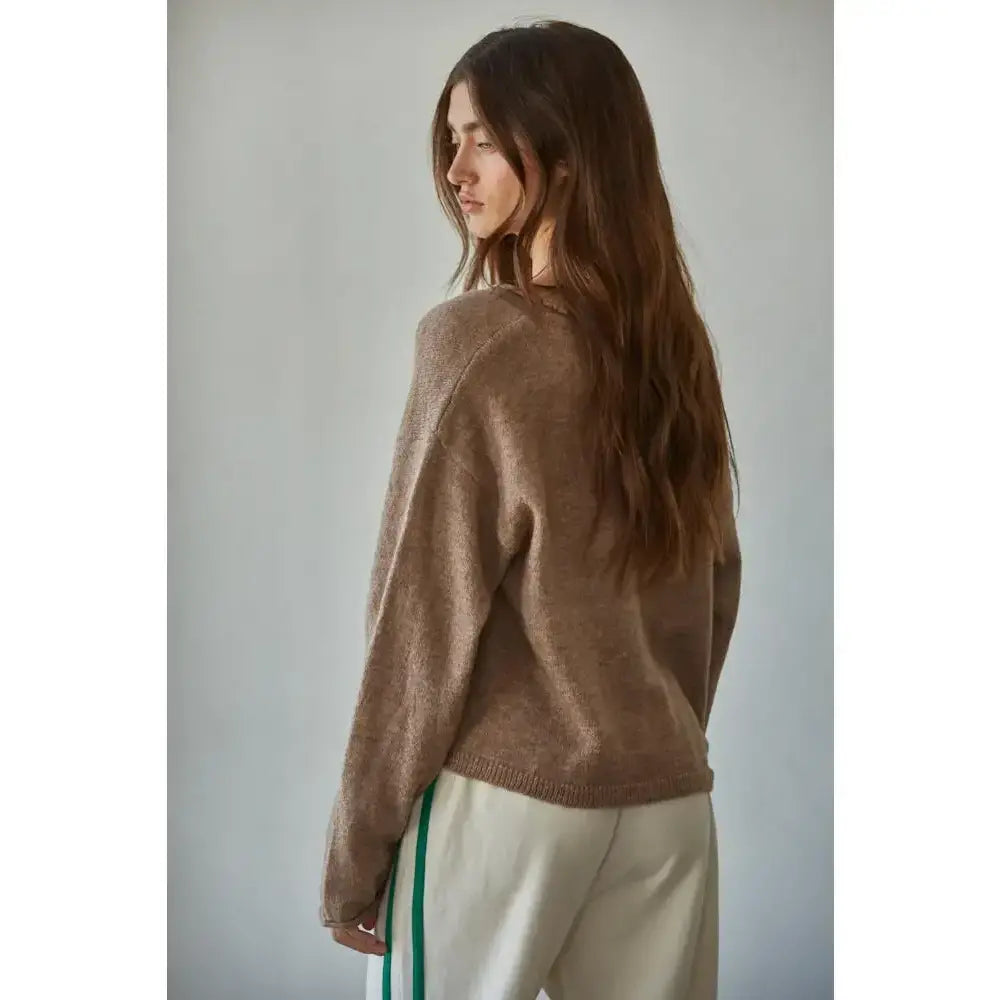 Rolled V Neck Cardi – ~SALT~ a boutique